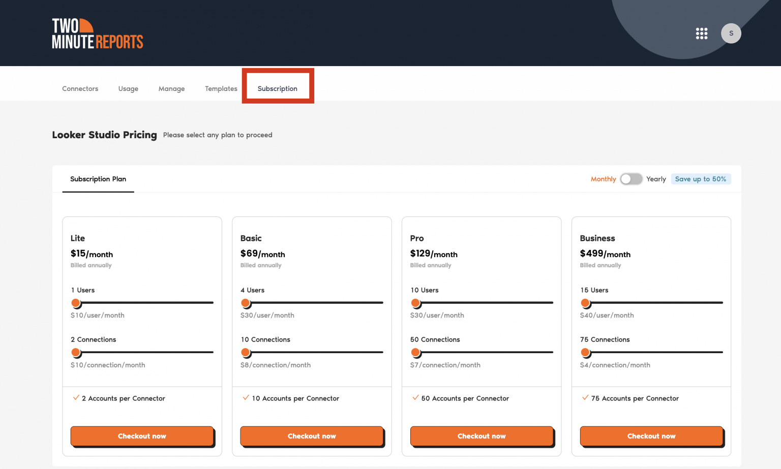 How to change pricing plans for Looker Studio? - Two Minute Reports